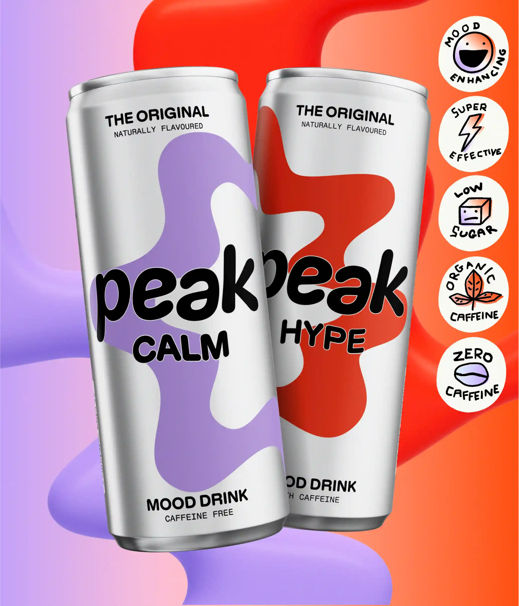 Calm + Hype Mood Drinks by Peak